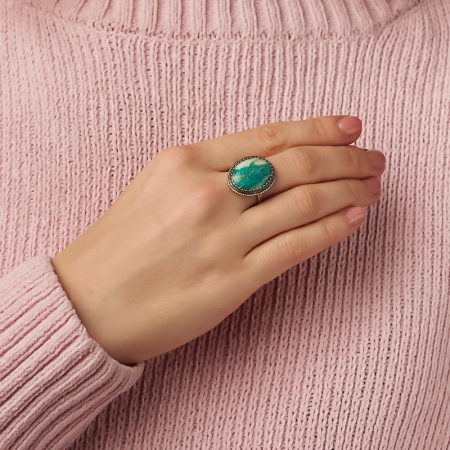 Купить кольца с амазонитом в интернет-магазине Минерал Маркет