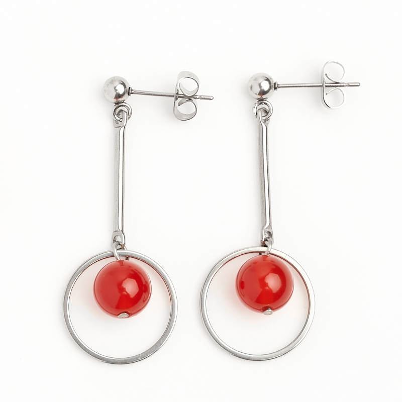 Купить Серьги сердолик Ботсвана (сталь хир.) пуссеты Доставка по всему ...